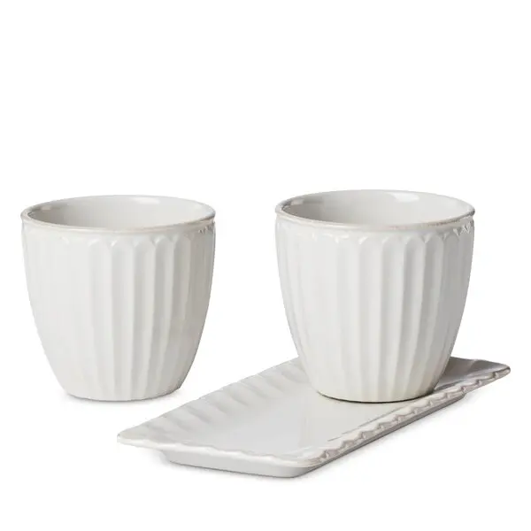 LENOX Set Of 2 French Perle Herb Pots With Tray