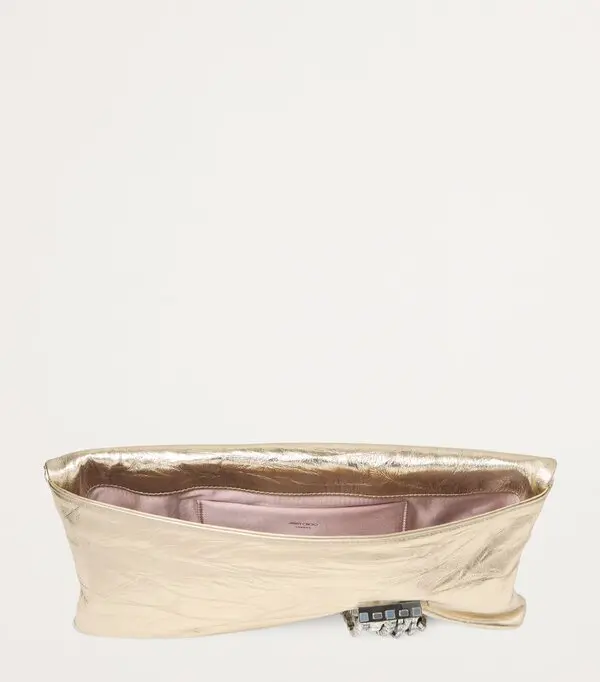 JIMMY CHOO Leather Zandra Clutch - Silver