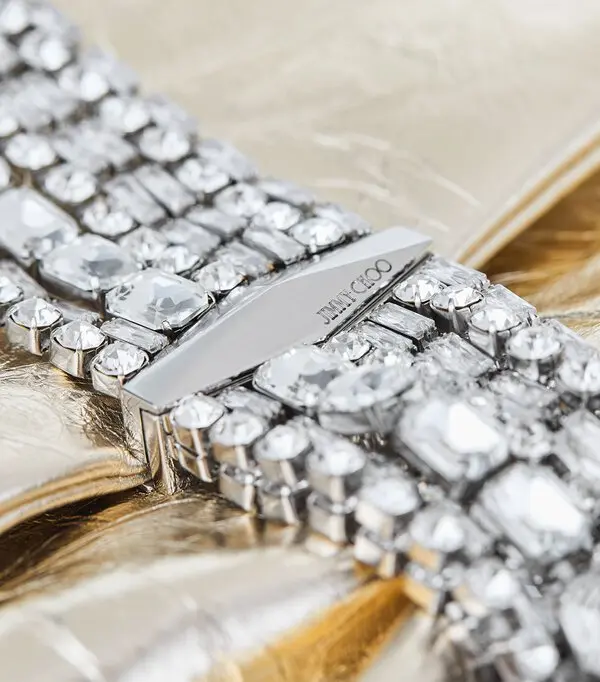 JIMMY CHOO Leather Zandra Clutch - Silver