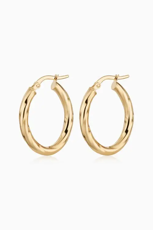 ORADINA 10k Gold Oval Hoop Earrings - Yellow Gold