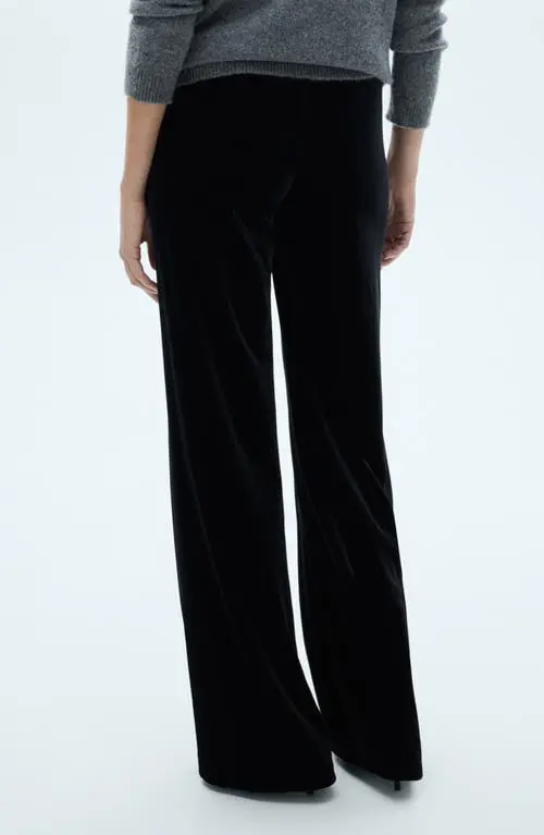 Mango Xenphant Stretch Velvet Wide Leg Pants