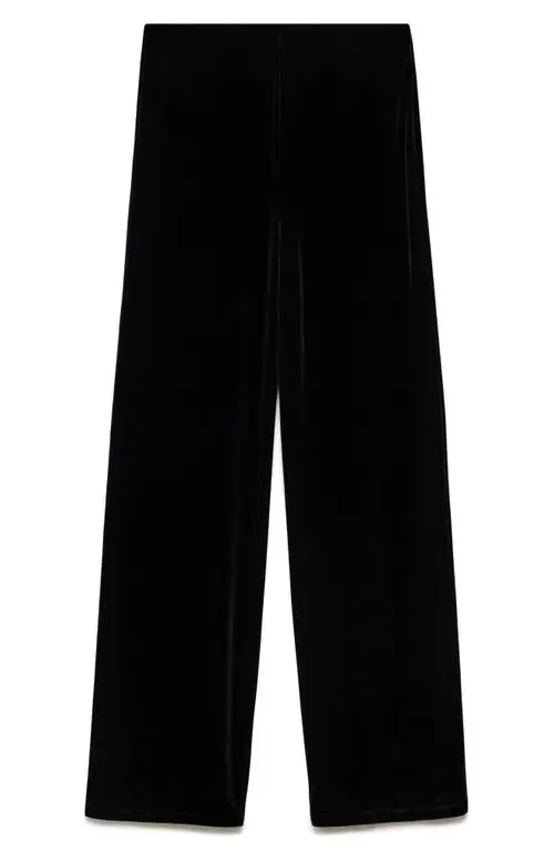 Mango Xenphant Stretch Velvet Wide Leg Pants