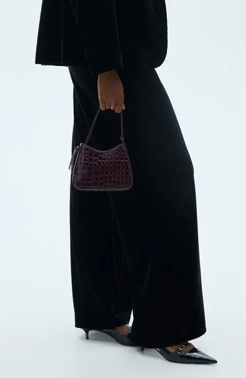 Mango Xenphant Stretch Velvet Wide Leg Pants