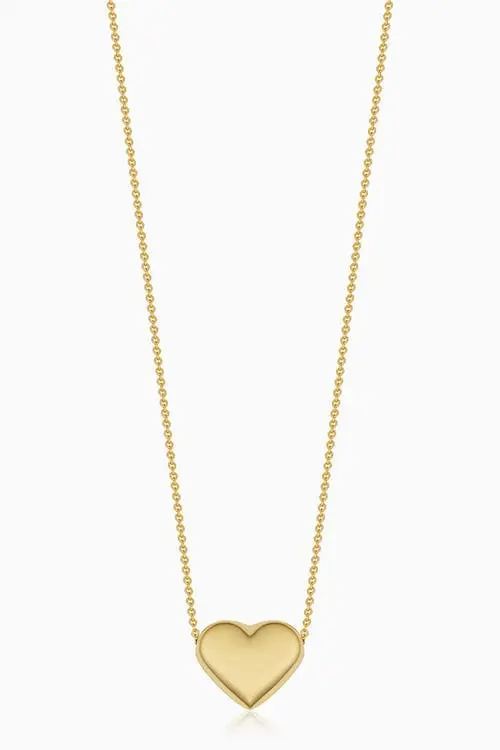 ORADINA 10k Gold Heart Pendant Necklace - Yellow Gold