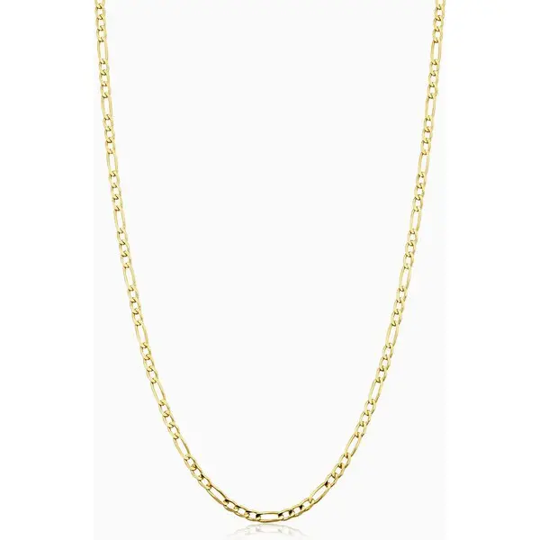 ORADINA 14k Gold Florentine Figaro Petite Necklace - Yellow Gold