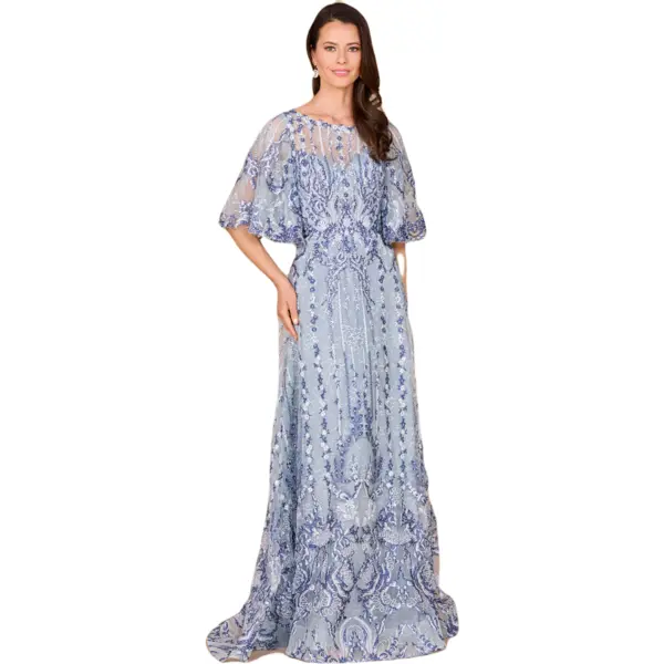 LARA NEW YORK A-line Embellished Gown - Blue