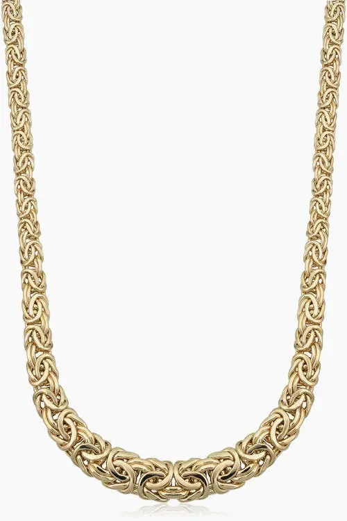 ORADINA 10k Gold Byzantine Graduated Necklace - Yellow Gold