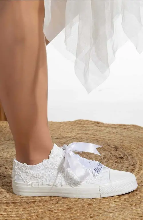 FOREVER & ALWAYS SHOES Belle Lace Bridal Sneakers
