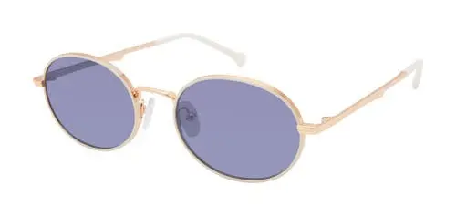 COLORS IN OPTICS Round Frame Sunglasses - Cream Gold