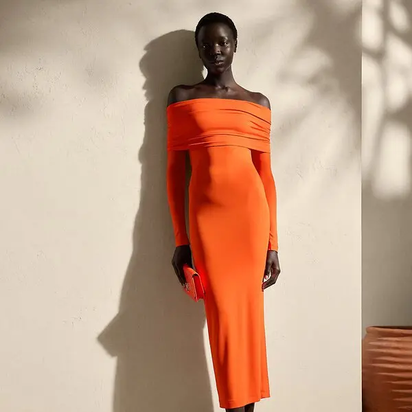 Jersey Off-the-shoulder Cocktail Dress