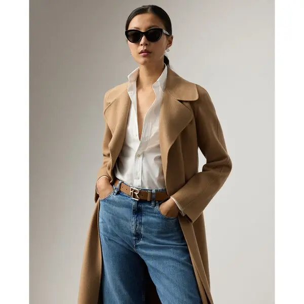 Ralph Lauren Leonarda Cashmere Wrap Coat - Camel