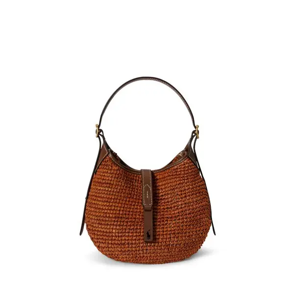 Ralph Lauren Polo Id Raffia Shoulder Bag - Sequoia/cuoio