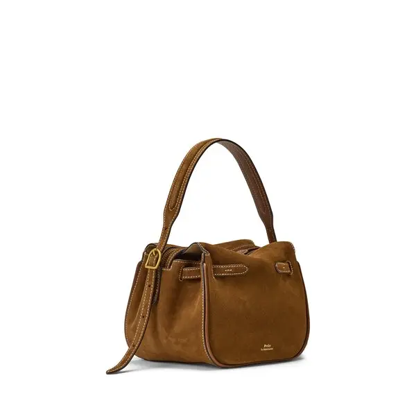 Ralph Lauren Polo Id Suede Mini Satchel - Cinnamon/cuoio