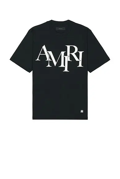 Amiri Staggered Logo Tee - Black