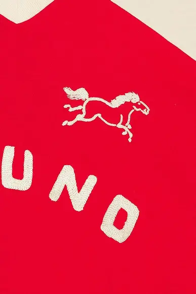 FOUND Goji Collar Print Jersey - Red