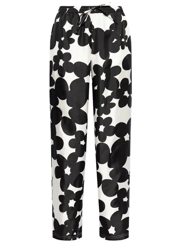 Marni Dillies Print Silk Trousers - Black