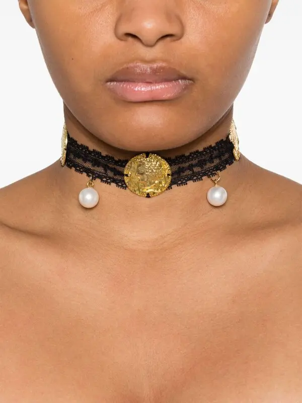 PARLOR Coin-appliqué Choker Necklace