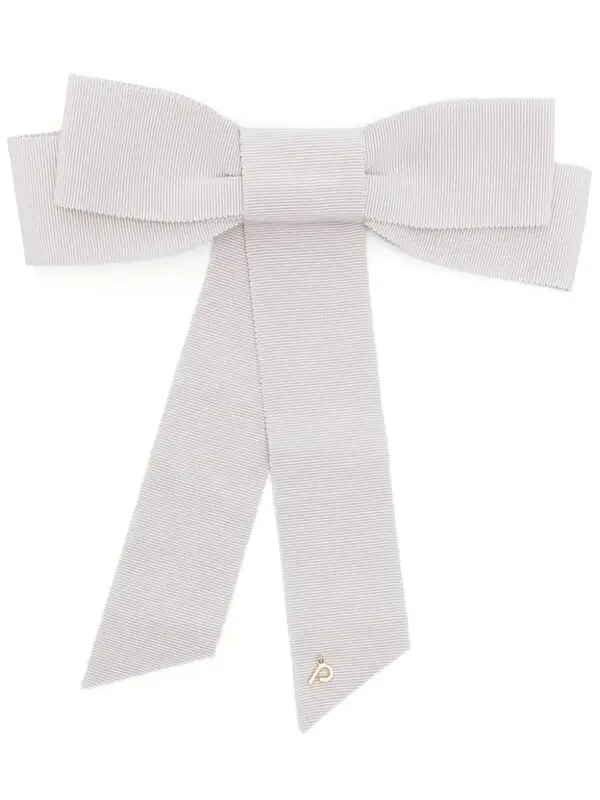 PARLOR Bow-detail Hair Clip - Grey