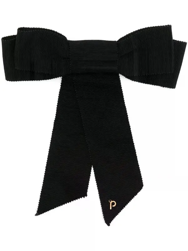PARLOR Bow-detail Hair Clip - Black