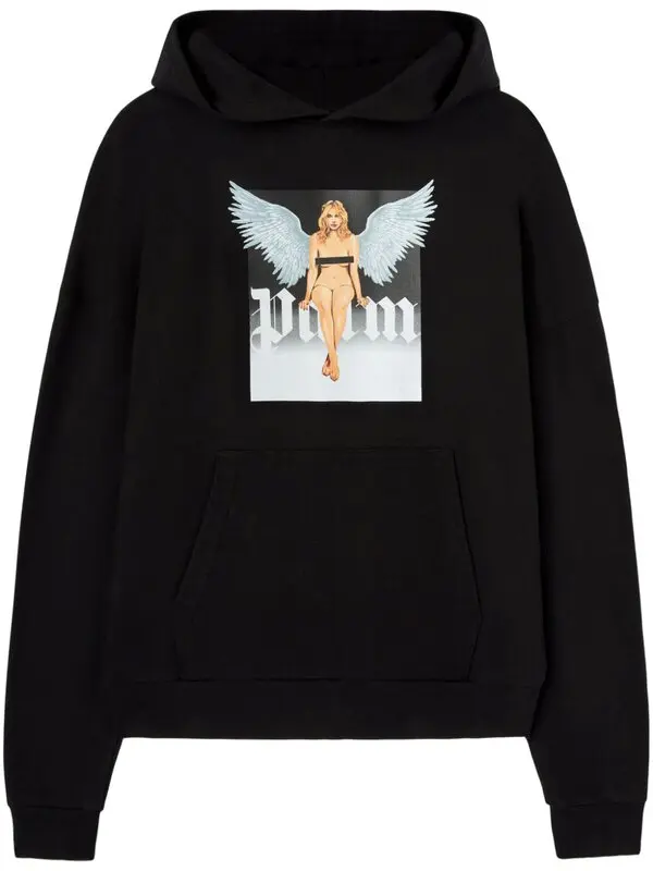 Palm Angels Crystal Pin-up Hoodie - Black