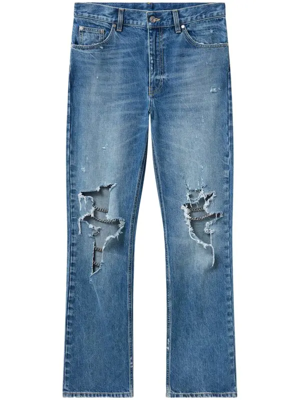 Stella McCartney Chain-detail Bootcut Jeans - Blue