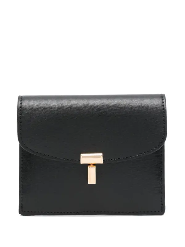 TOTEME T-lock Leather Card Holder - Black