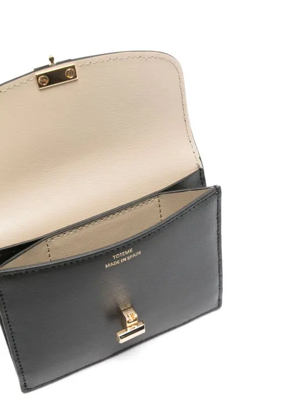 TOTEME T-lock Leather Card Holder - Black