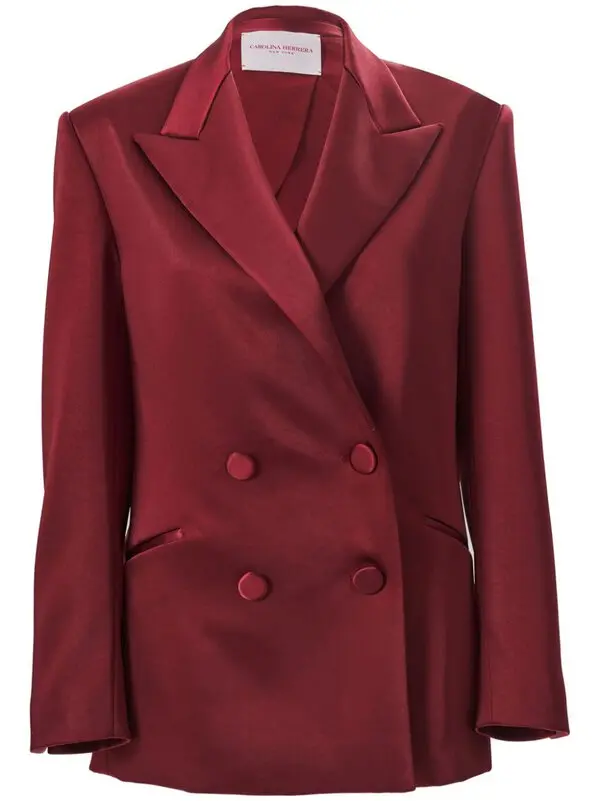 Carolina Herrera Double-breasted Satin Blazer