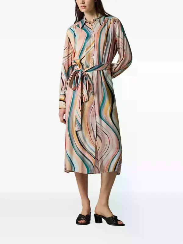 Paul Smith Patterned Midi Shirt Dress - Neutrals