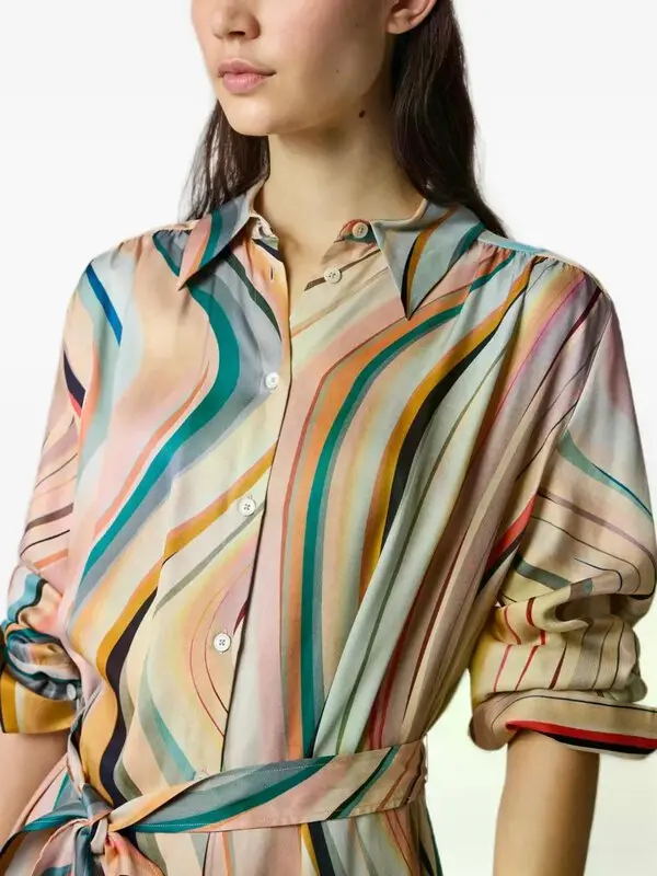 Paul Smith Patterned Midi Shirt Dress - Neutrals