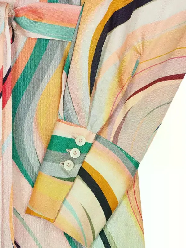 Paul Smith Patterned Midi Shirt Dress - Neutrals