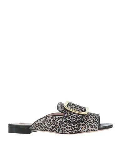 Bally Light Calfskin Leopard-print Sandals - Grey