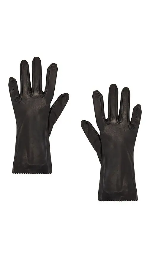 MANOKHI Short Leather Gloves - Black