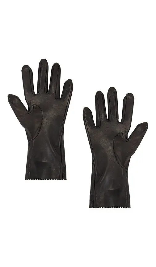 MANOKHI Short Leather Gloves - Black