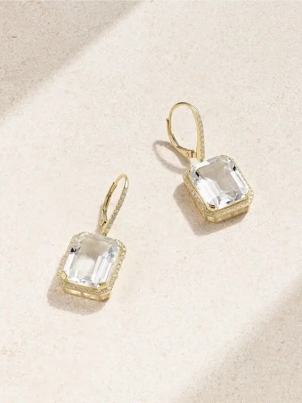 Shay Portrait 18-karat Topaz And Diamond Earrings - Gold