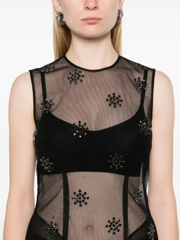 Simone Rocha Crystal Embellished Midi Dress