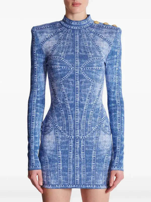 blue balmain dress Balmain Dress