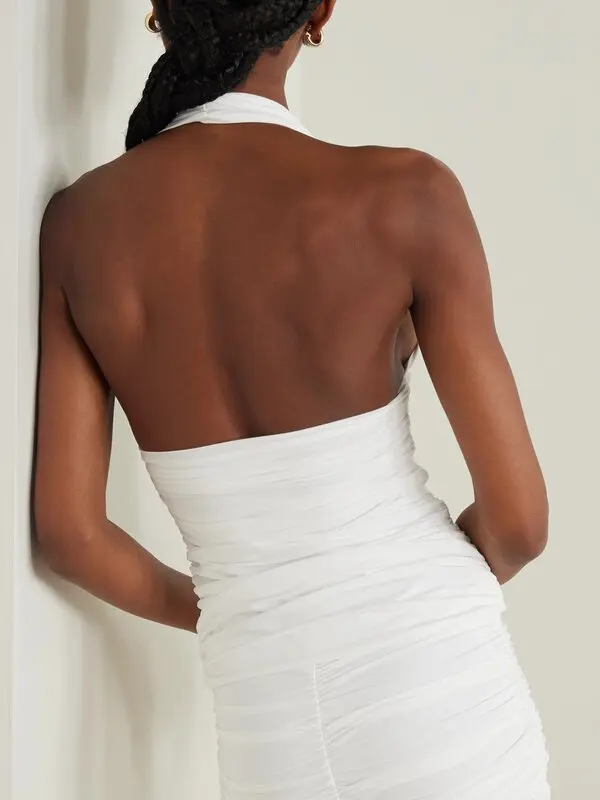 MAYGEL CORONEL Galini Appliquéd Ruched Halterneck Top
