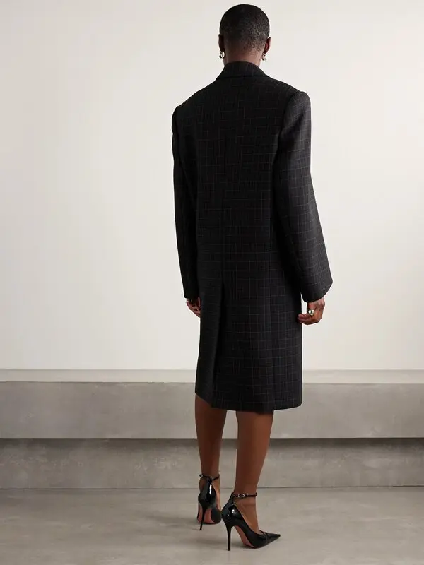 Wardrobe.NYC Double-breasted Checked Wool Coat