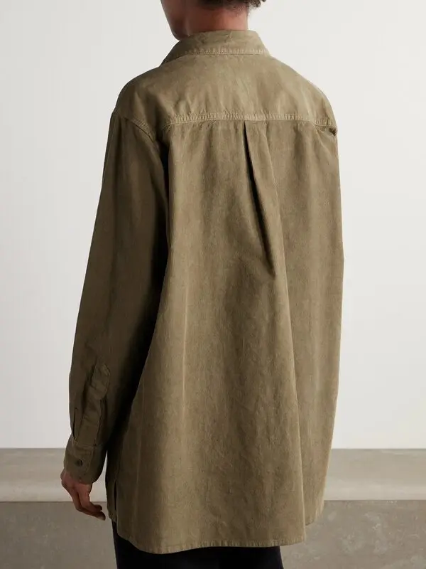 THE ROW Idro Oversized Cotton-blend Corduroy Shirt - Green