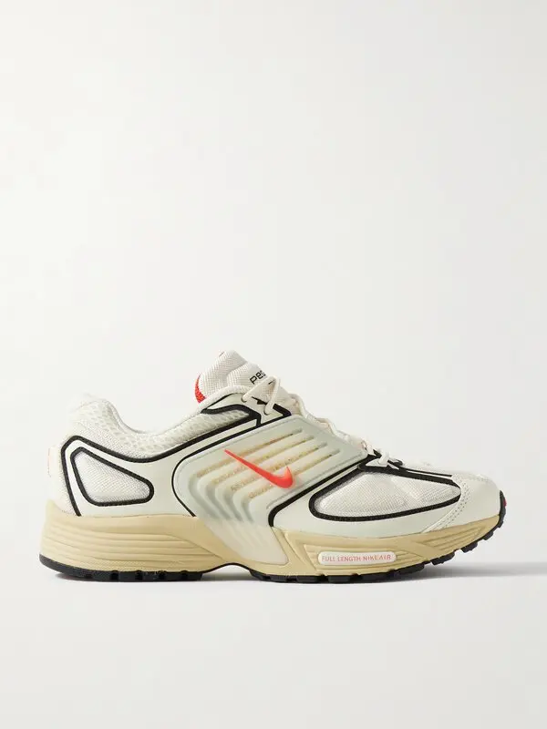 Nike Pegasus Wave Mesh And Faux Leather Sneakers - Neutrals