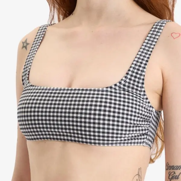 Good American Gingham Square Neck Support Bra