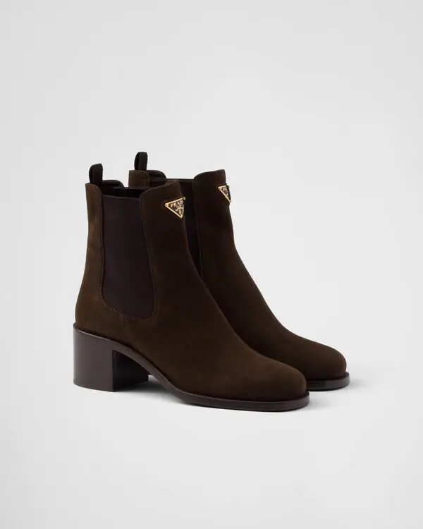 Prada Suede Chelsea Booties