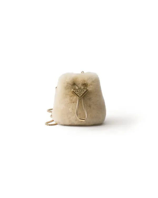 Prada Sheepskin Mini Pouch - Neutral