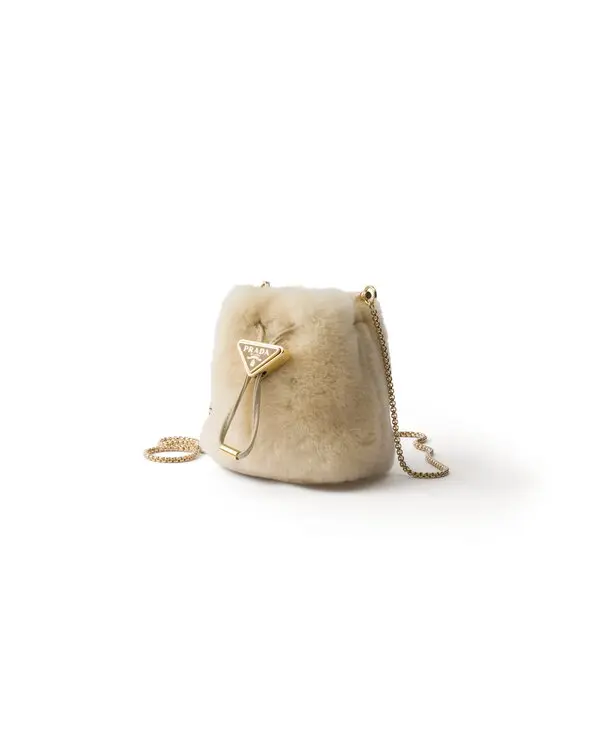Prada Sheepskin Mini Pouch - Neutral