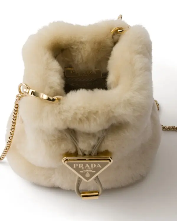 Prada Sheepskin Mini Pouch - Neutral