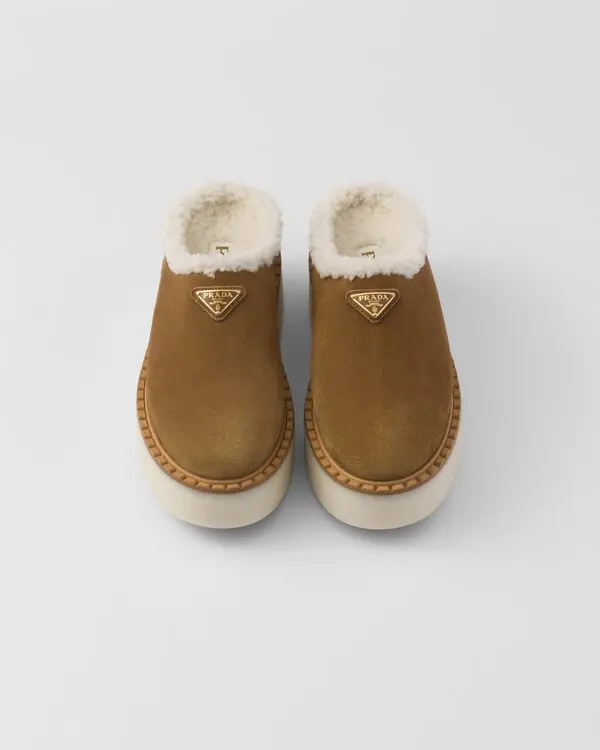 Prada Suede Slippers - Cinnamon