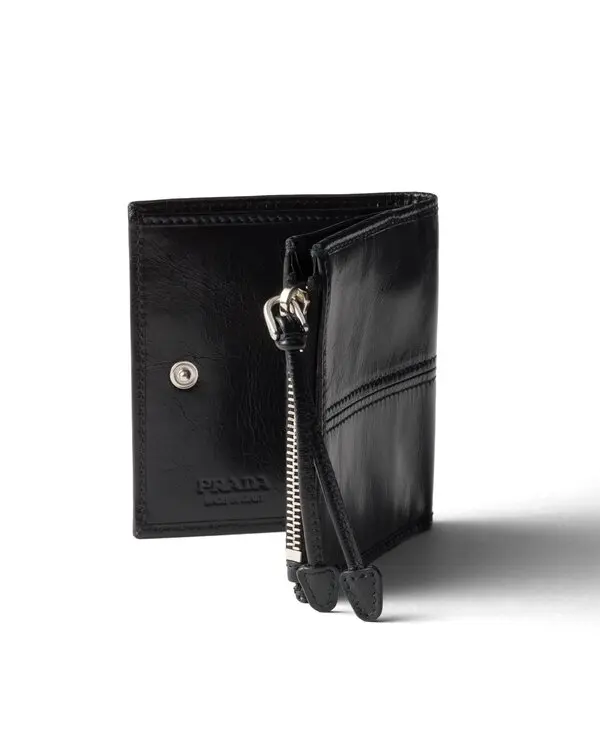 Prada Small Leather Wallet - Black