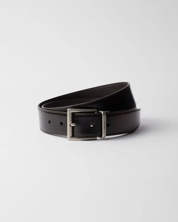 Prada Brushed Leather Belt - Sienna