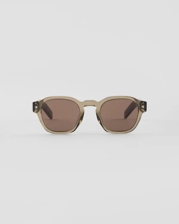 Prada Sunglasses With Metal Plaque - Walnut Brown Lenses